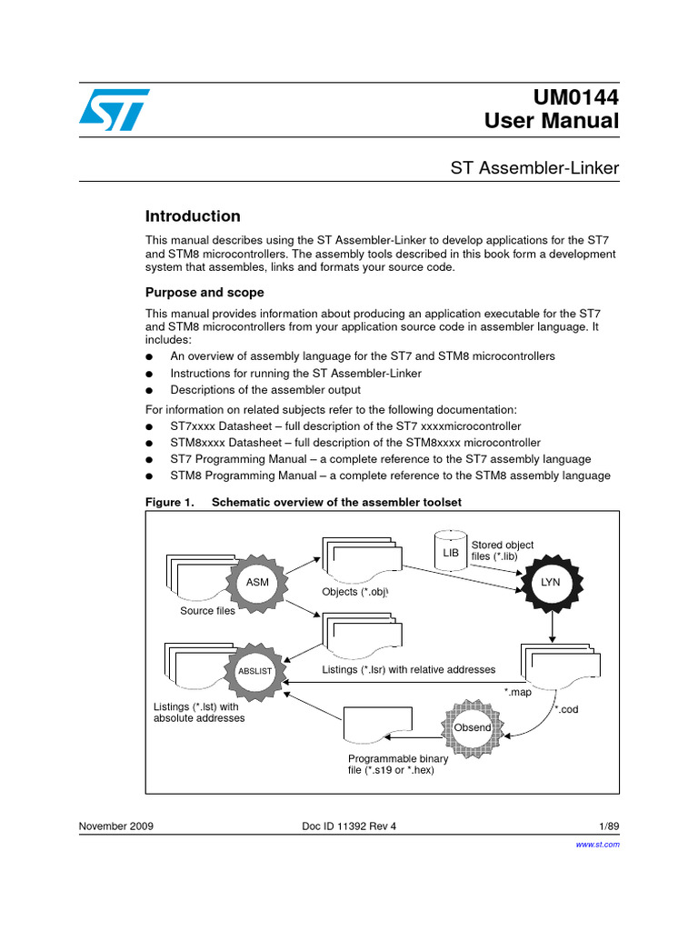 Um0144 ST Assemblerlinker Stmicroelectronics | PDF | Pointer (Computer Programming) | Computing