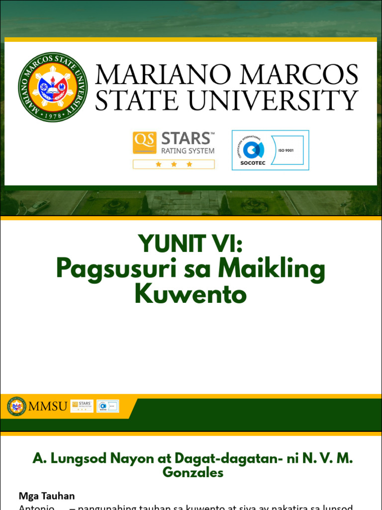 YUNIT VI Pagsususri Sa Mga Maikling Kuwento 1 | PDF