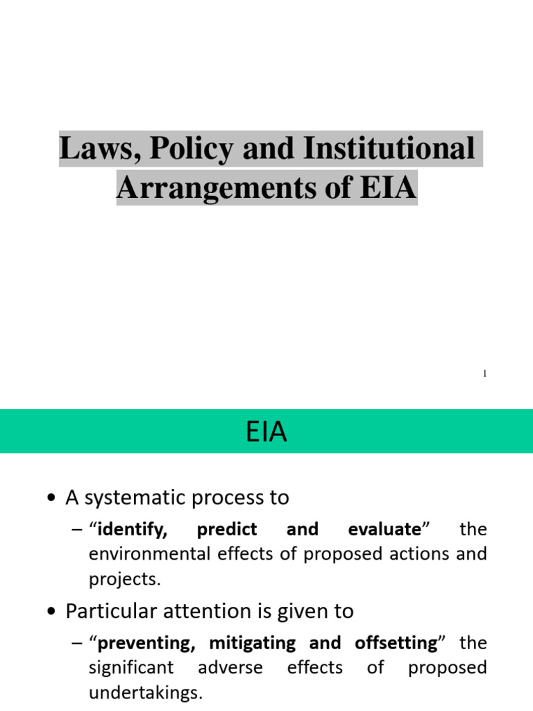 1.2 EIA Policies and Legislations | PDF | Environmental Impact ...