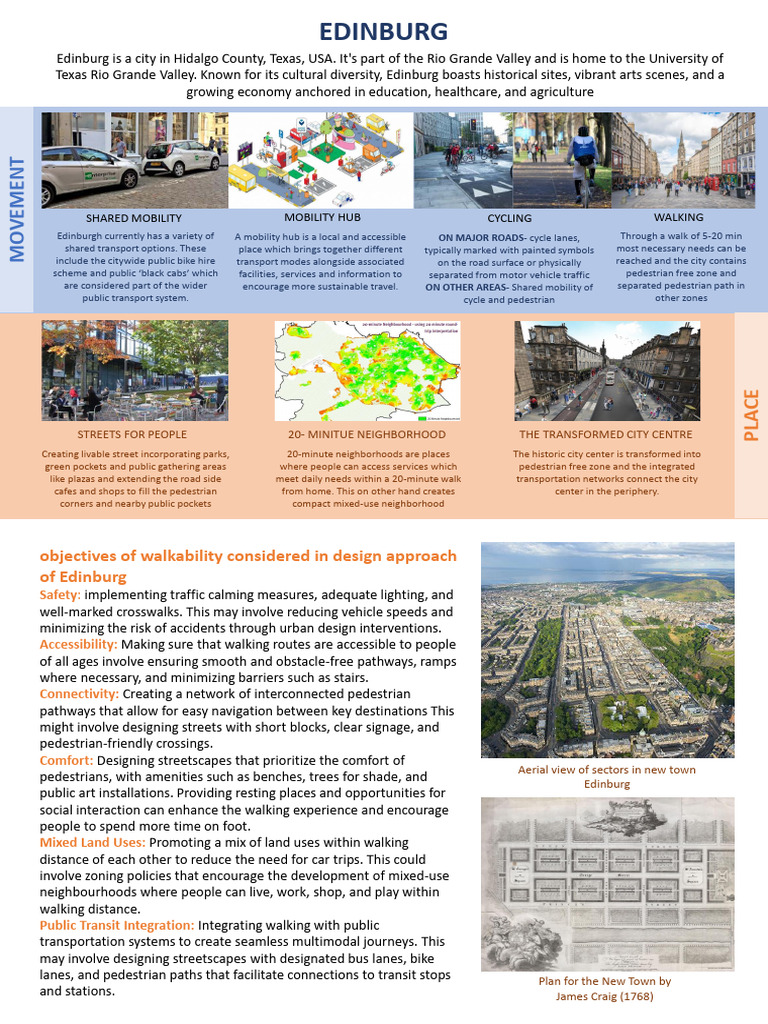 Edinburg Case Study - Walkable City | PDF | Pedestrian | Road
