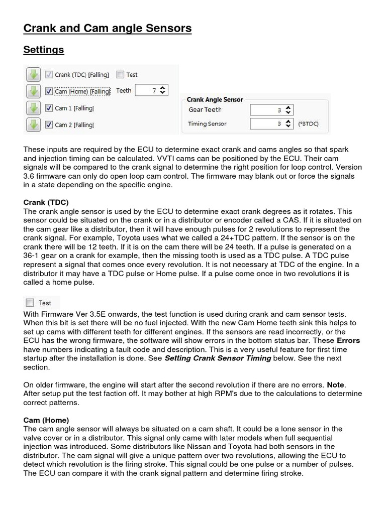Crank and Cam Angle Sensors | PDF | Electromagnetism | Engines