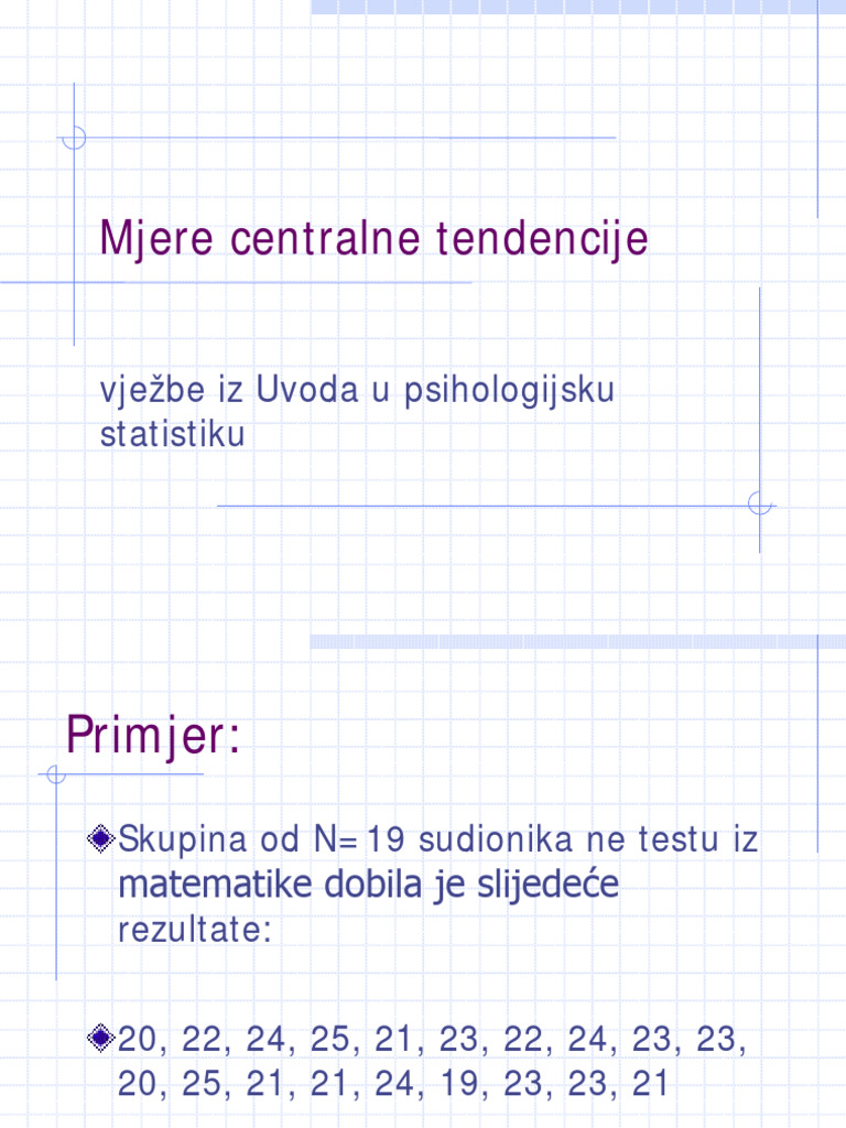 Mjere Centralne Tendencije | PDF