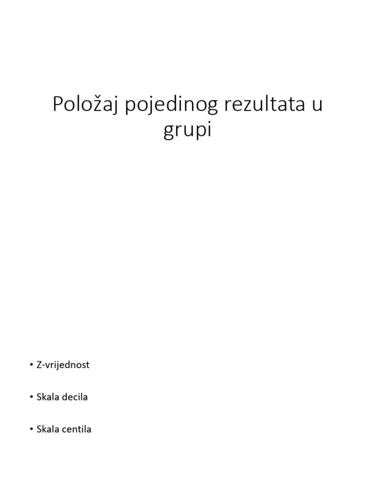 Polozaj Pojedinog Rezultata | PDF
