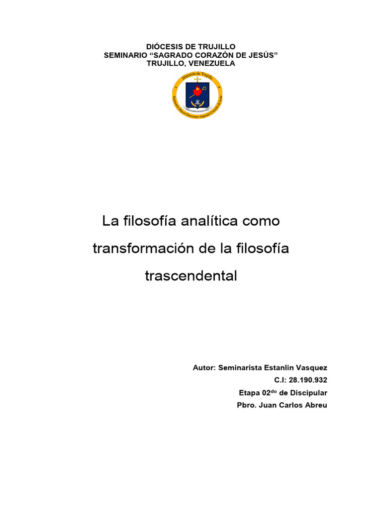 Transformación: Filosofía Analítica y Trascendental | PDF | Immanuel ...