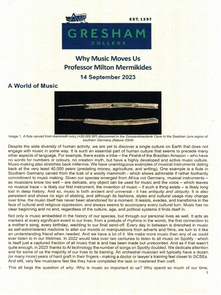 Why Music Moves Us - Milton Mermikides | PDF