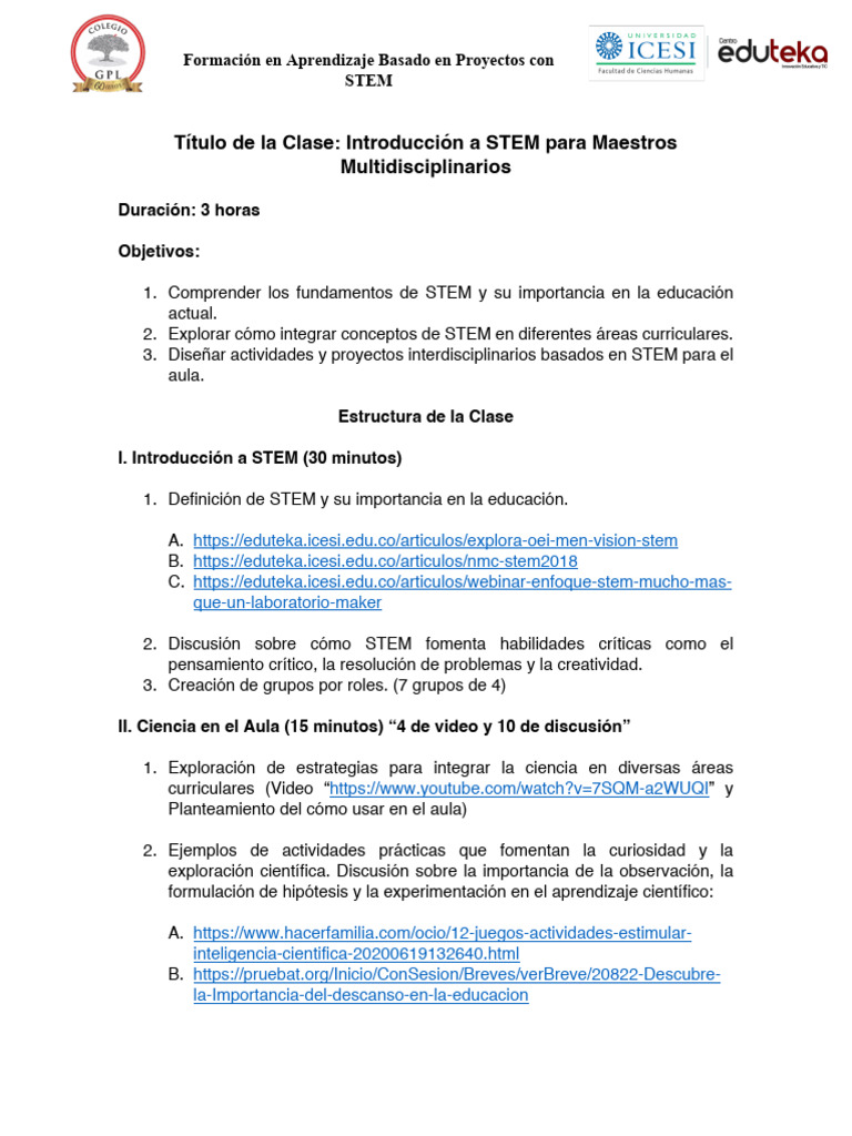 Guia # 1 Fundamentos de STEM | PDF | Ciencia, Tecnología, Ingeniería y ...