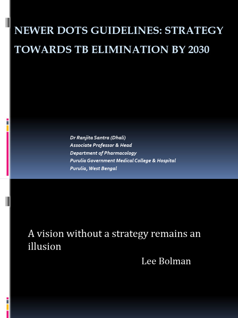 DOTS Guidelines | Download Free PDF | Tuberculosis | Clinical Medicine