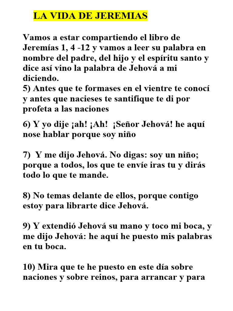 Biografía y ministerio del profeta Jeremías | PDF | Jeremías | Profeta