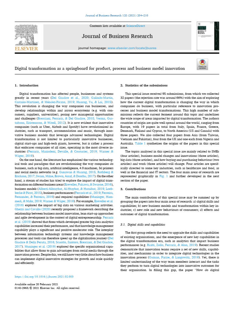 Digital Transformation As A Springboard For Product Process And