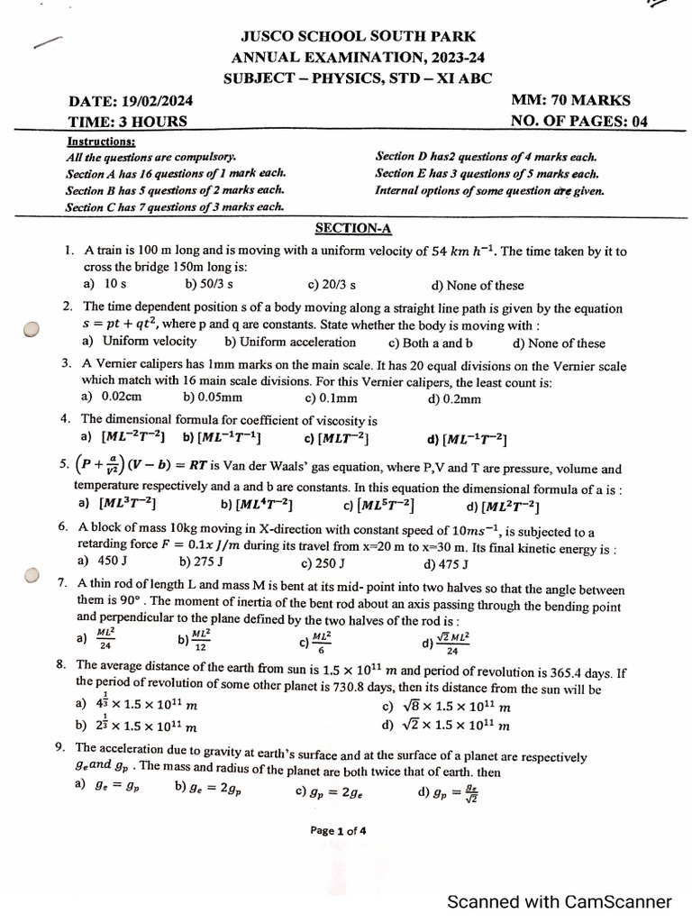 Physics 11ABC | PDF