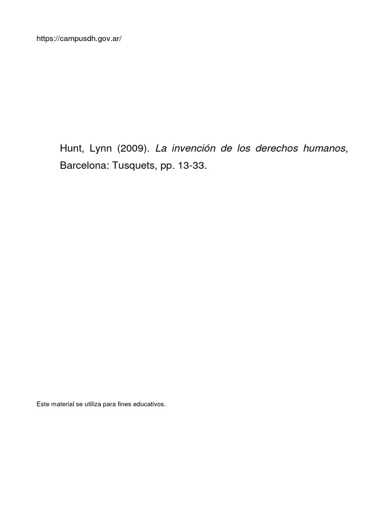 Hunt La-Invencion DDHH | PDF | Derechos | Derechos humanos