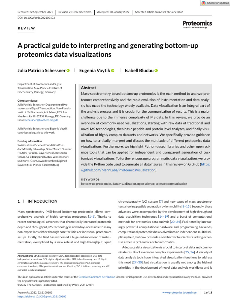 Proteomics - 2022 - Schessner - A Practical Guide To Interpreting and ...