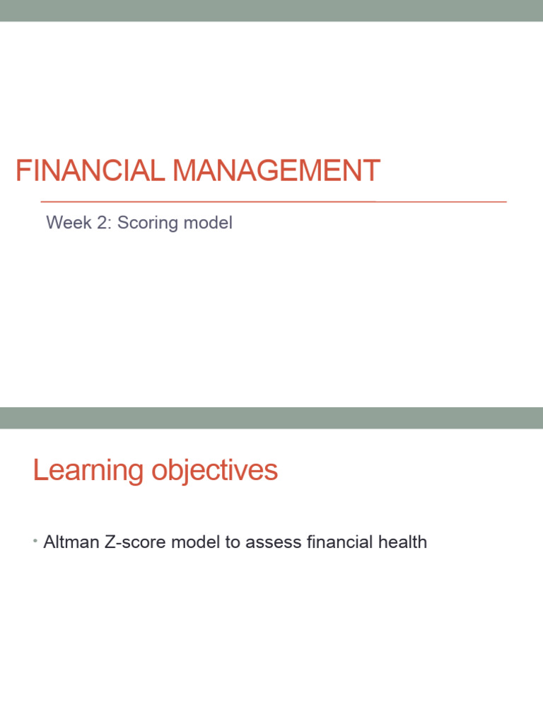 Lecture 2 Scoring Model | PDF | Leverage (Finance) | Equity (Finance)