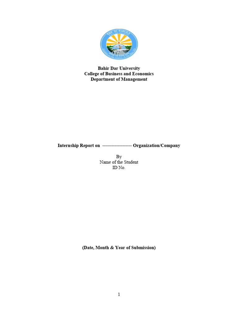 Internship Report Guidelines Pdf Evaluation Experience
