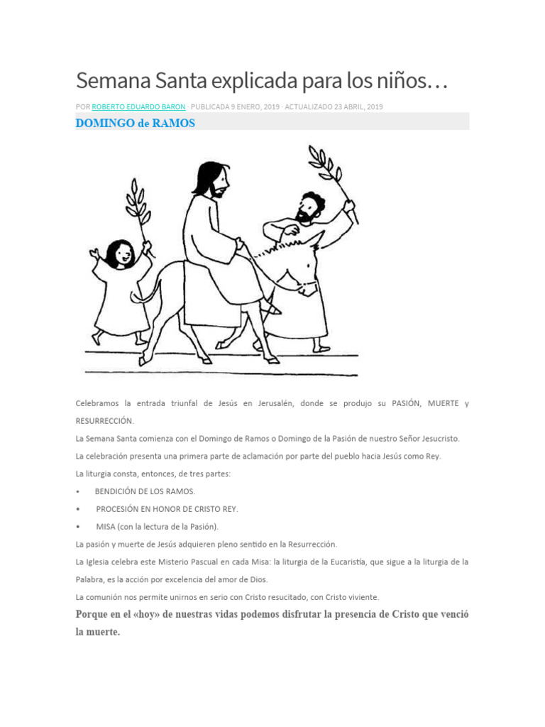 Semana Santa Explicada para Los Niños | PDF | eucaristía | Estaciones ...