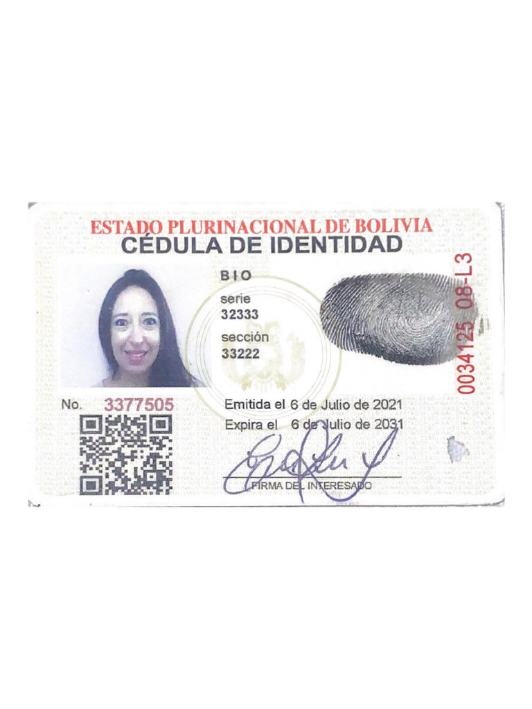 Cédula de Identidad | PDF