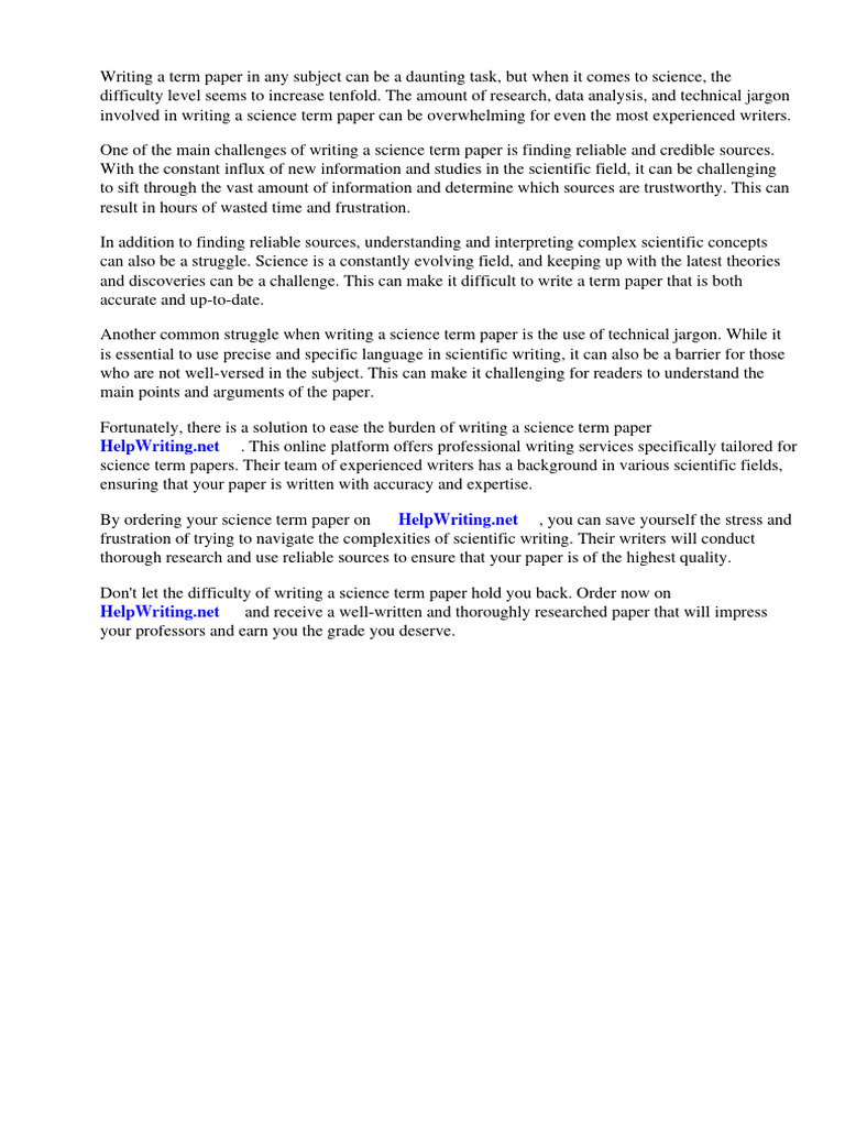 Science Term Paper | PDF | Science