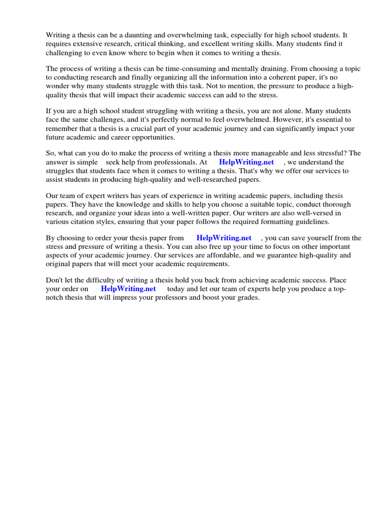 Sample Term Paper For High School Students | PDF | Thesis | Apa Style