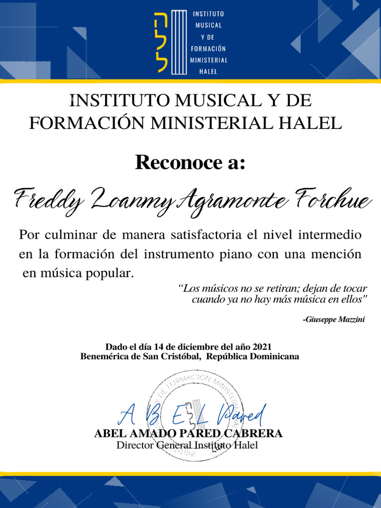 Certificado Culminacion de Estudios Halel | PDF