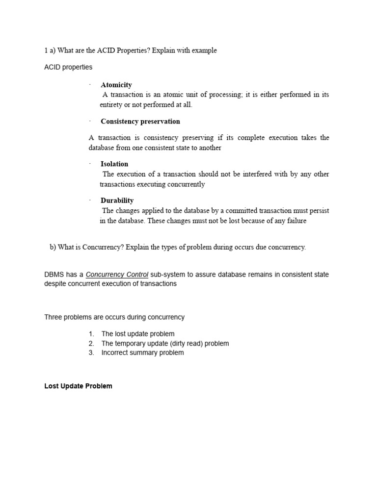 DBMS Question Bank For 3rd IAT | PDF | Database Transaction | Acid
