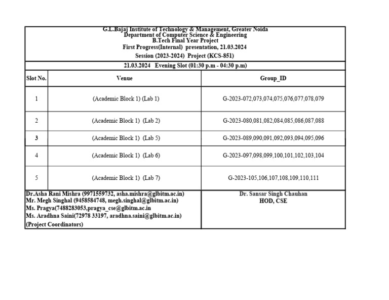 21.03.2024 - Schedule PP (8th Sem) - 01 | PDF