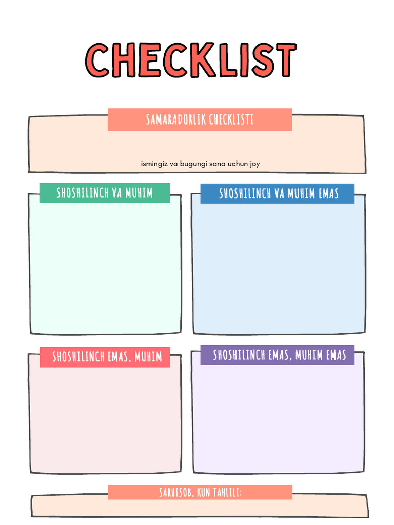 Checklist Matrix | PDF