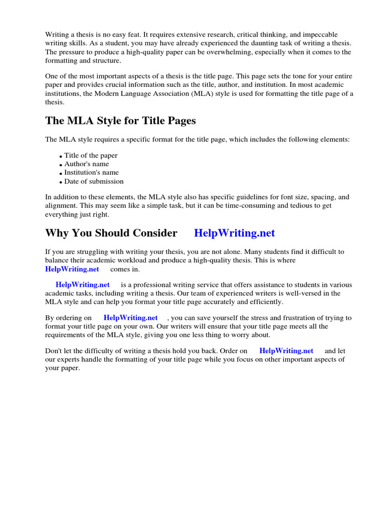 Term Paper Title Page Mla | PDF | Essays | Apa Style