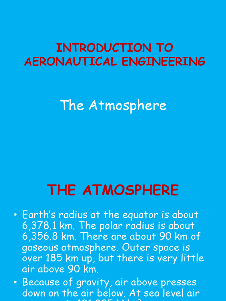 Intro Aero Eng 22-6 Atmosp | PDF | Atmosphere Of Earth | Troposphere