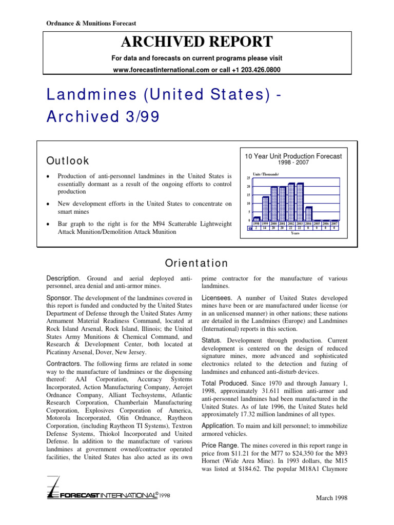 Landmines (United States) | PDF | Land Mine | Anti Tank Warfare