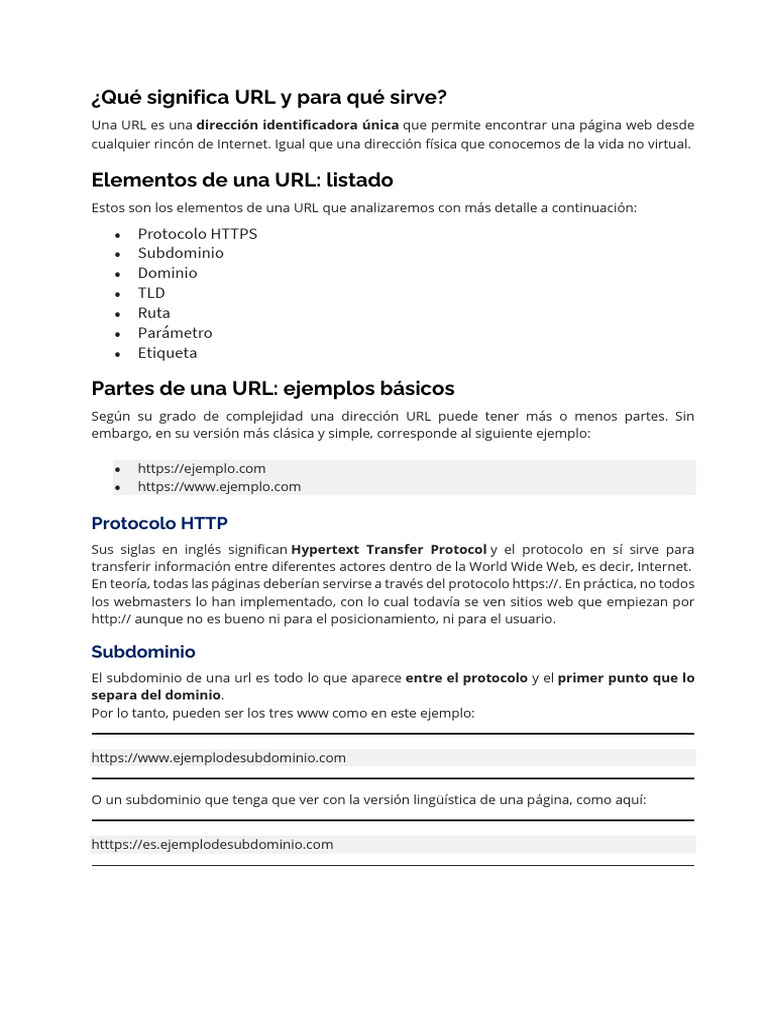 Partes de Una URL | PDF | Red mundial | Internet y web