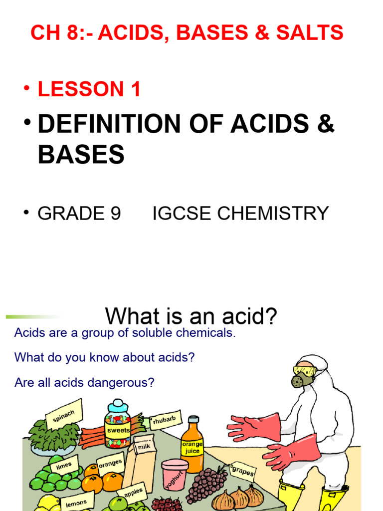 8.1 Definition of Acids & Pook | PDF | Acid | Hydroxide