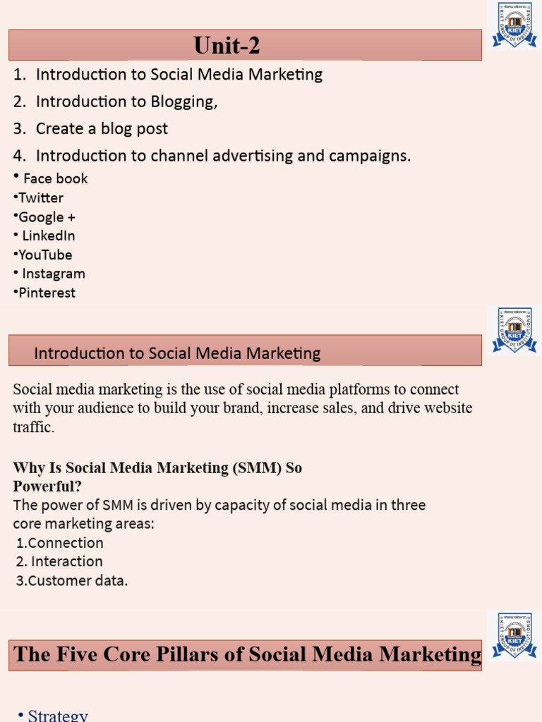 Unit 2 - Digital Marketing | PDF | Social Media Marketing | Digital Marketing
