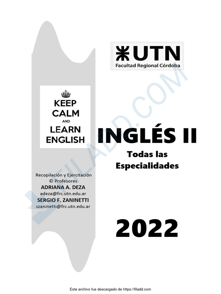 Apunte Ingles II 2022 Ad SZ Final | PDF | Lingüística | Sintaxis