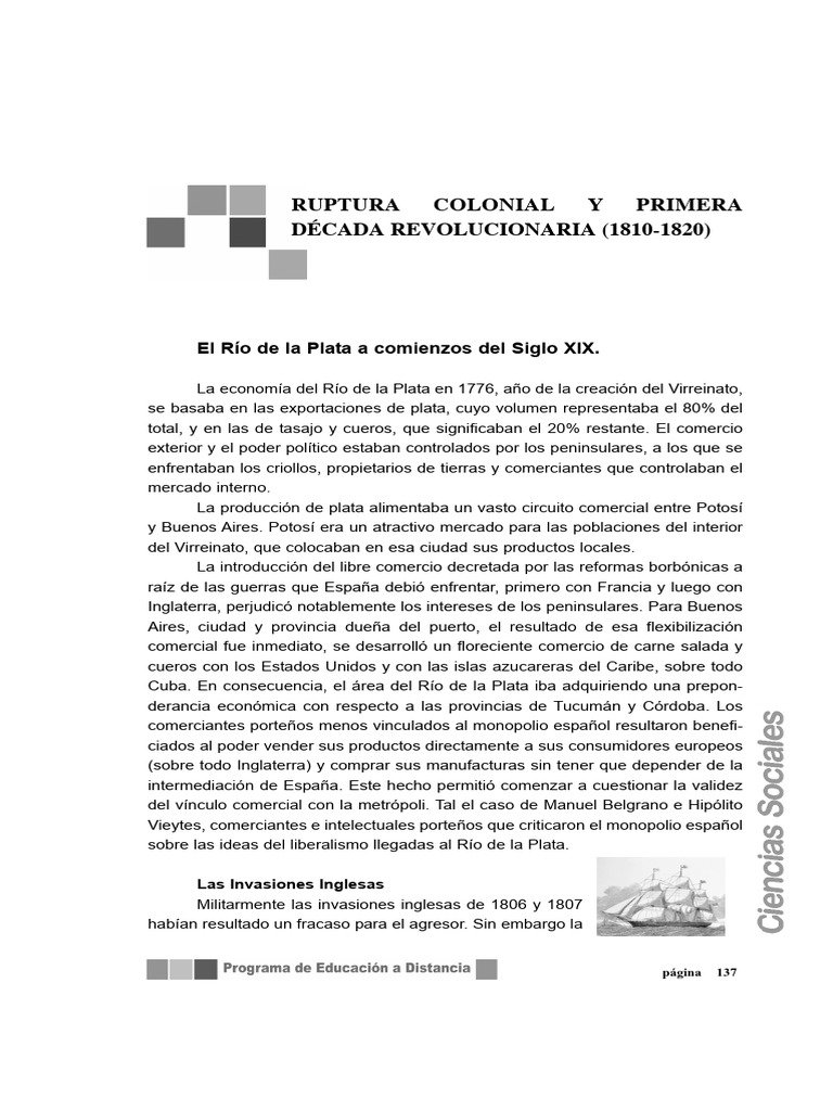 01 Ruptura Colonial y Primera Década Revolucionaria (1810-1820) | PDF | Buenos Aires | Estado ...