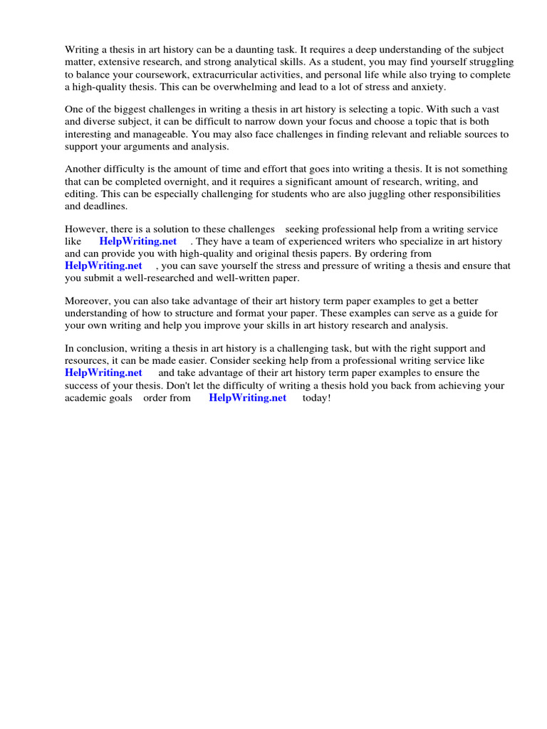 Art History Term Paper Examples | PDF | Thesis | Romanticism