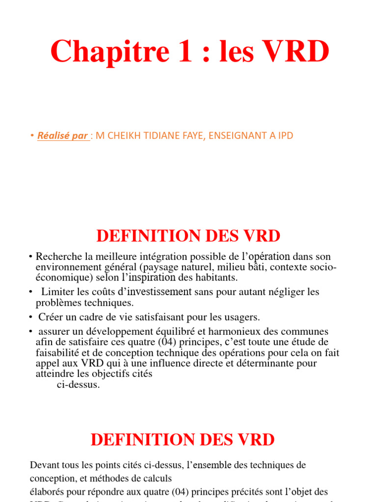 Définition des VRD et terrassements | PDF | Génie géotechnique ...