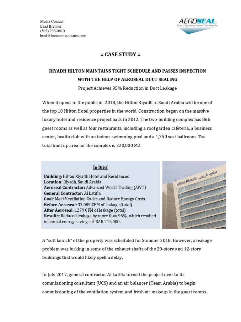 Riyadh Hilton Case Study VF | PDF | Duct (Flow)