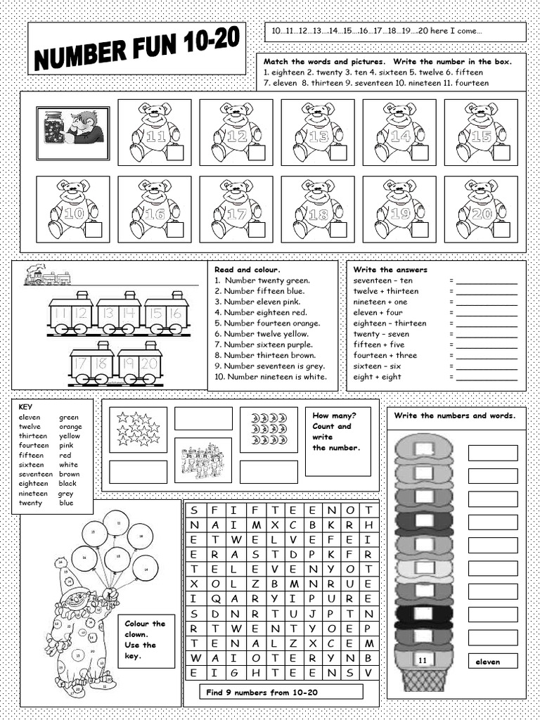 numbers 1-20 worksheet | PDF | Color