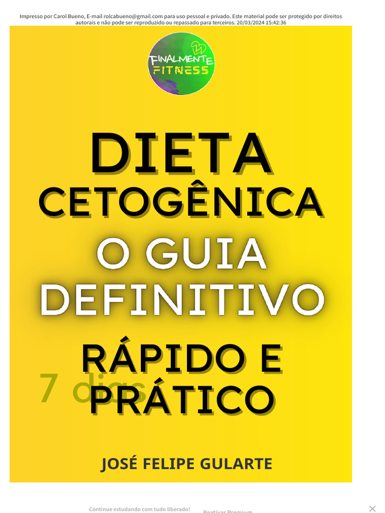 Guia Dieta Cetogenica | Download grátis PDF | Dieta Cetogênica ...