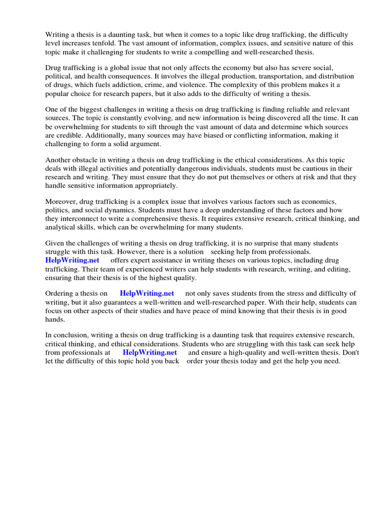Term Paper Drug Trafficking | Download Free PDF | Illegal Drug Trade ...