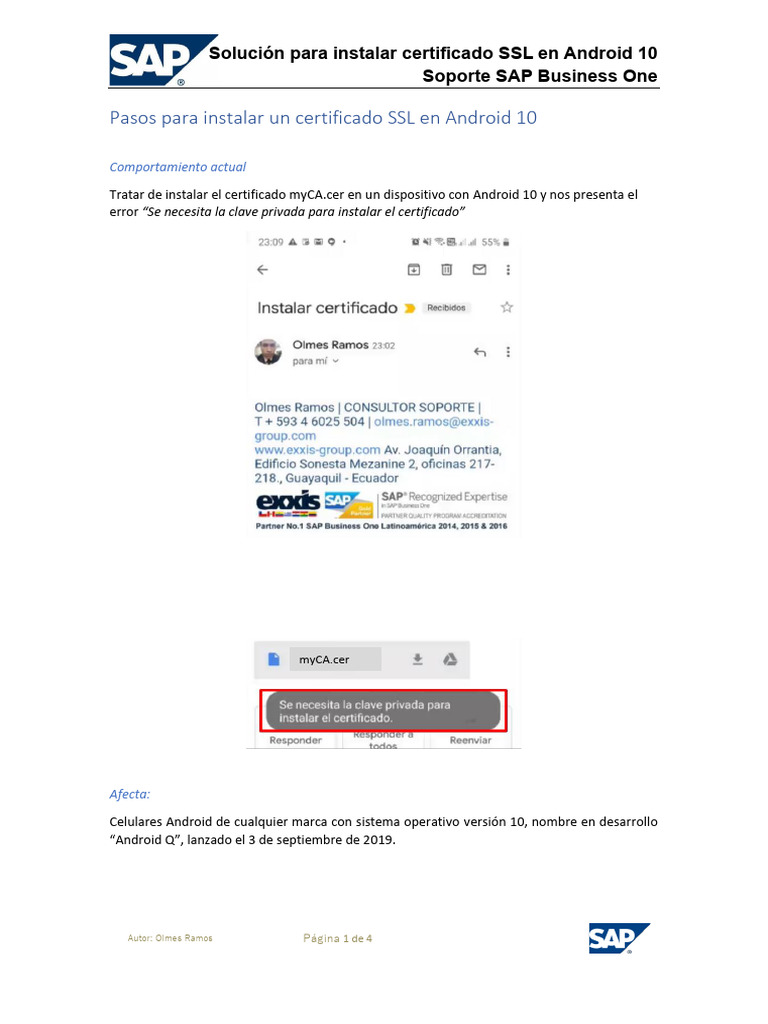 Problemas Con Certificados Android 10 | PDF | Android (sistema operativo) | Transport Layer Security