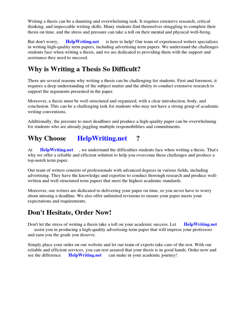 "Thesis Writing Help for Students" | PDF | Advertising | Marketing