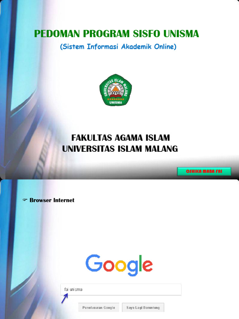 Panduan Praktis Sisfo Unisma - Opt | PDF