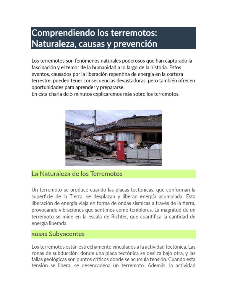 Comprendiendo Los Terremotos | PDF | Temblores | Geofísica
