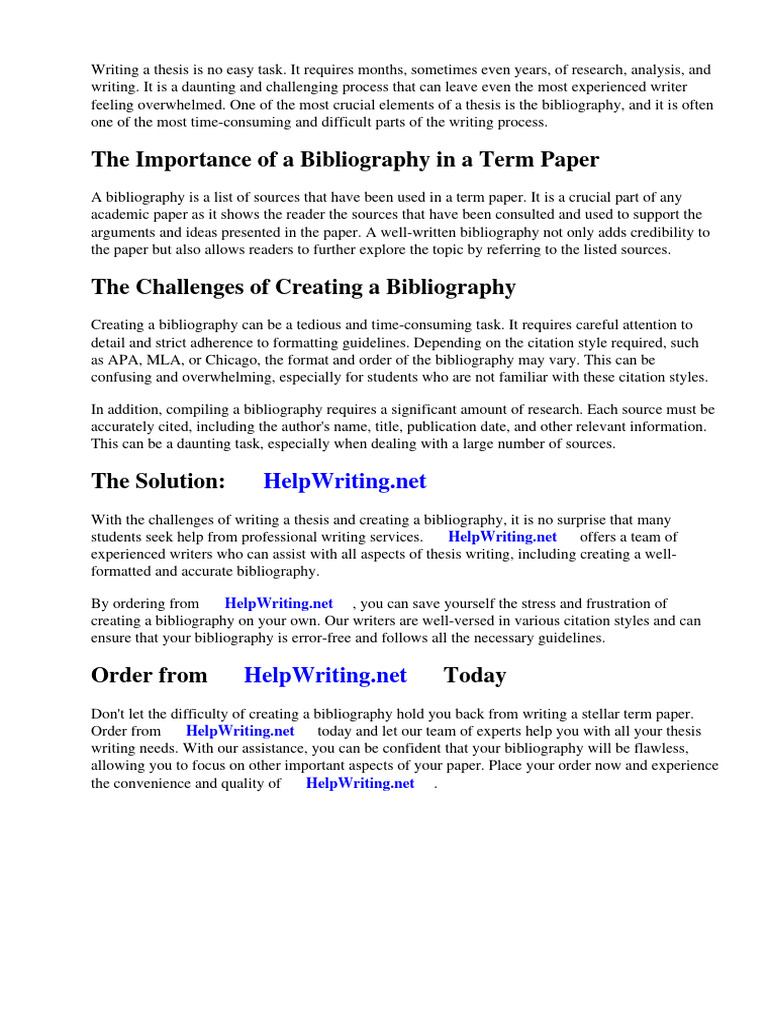 Mastering Thesis Bibliography Creation | PDF | Citation | Apa Style