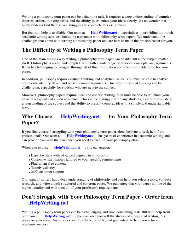 Philosophy Term Paper Ideas | Download Free PDF | Essays | Idea