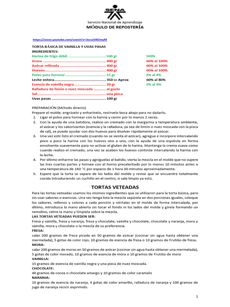 Modulo de Reposteria Basica | PDF | Postres | Chocolate