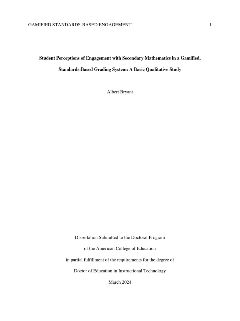 Student Perceptions of Engagement With Secondary Mathematics in A ...