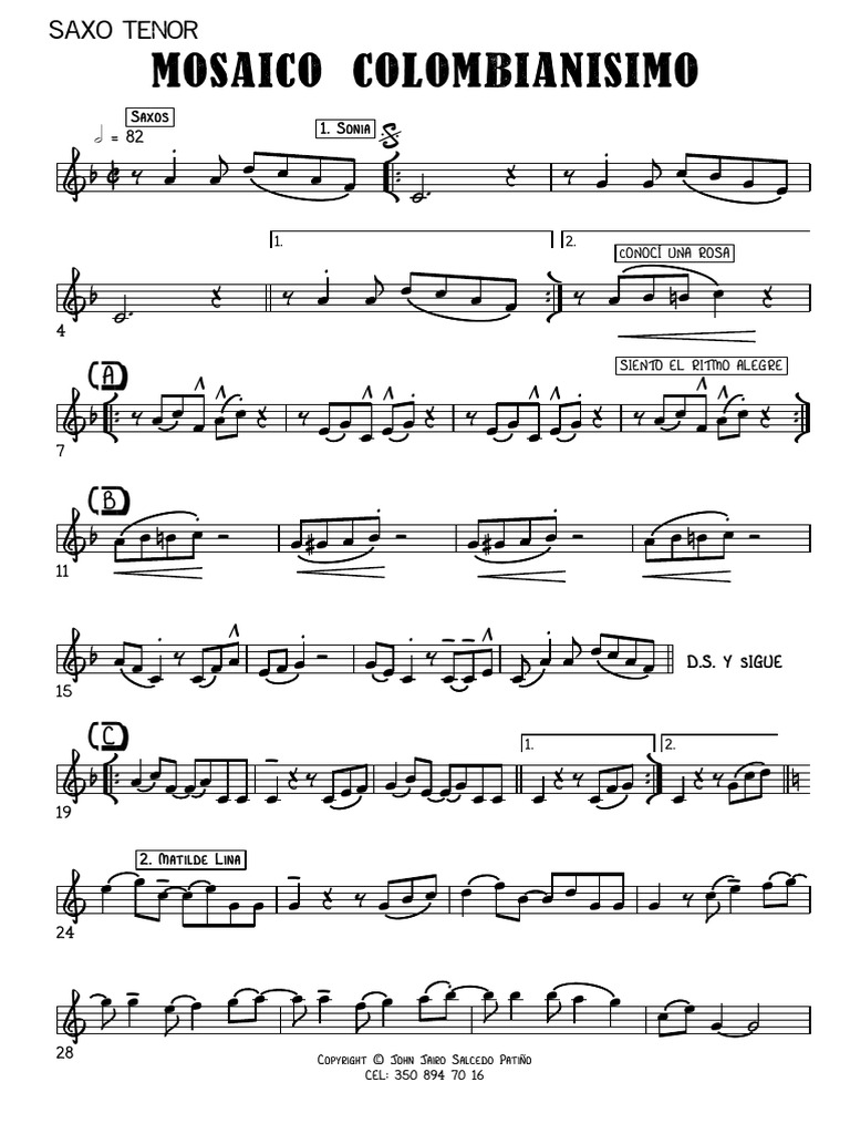 Mos. Colombianisimo Saxo Tenor | PDF