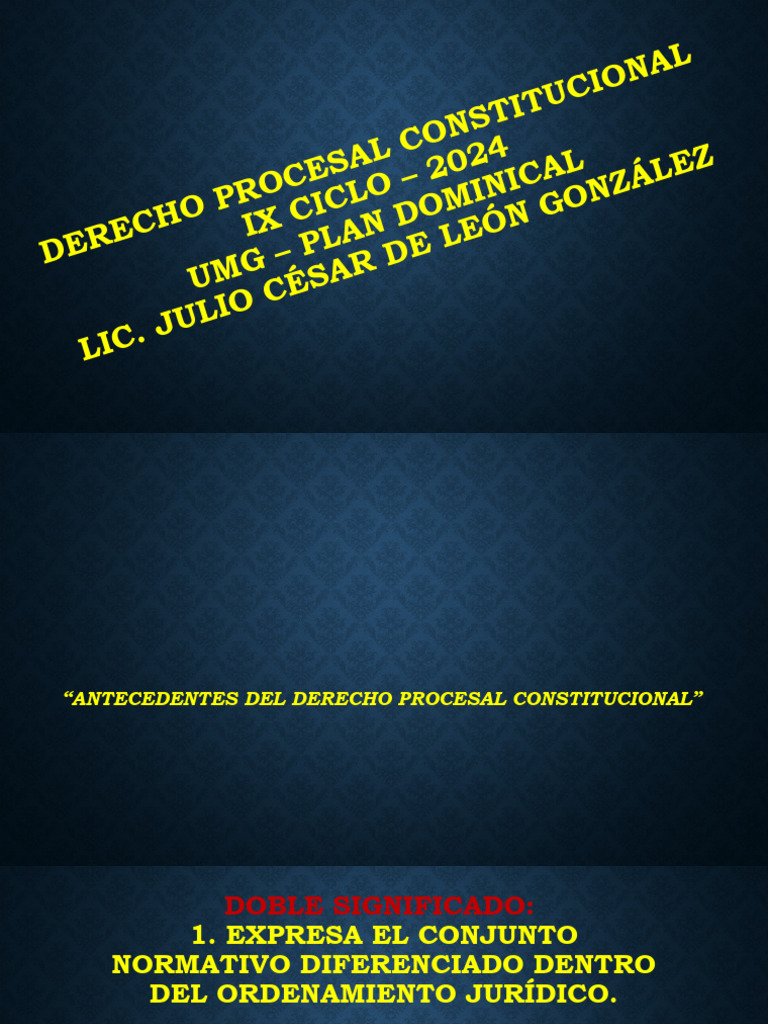 Derecho Procesal Constitucional | PDF | Ley procesal | Constitución